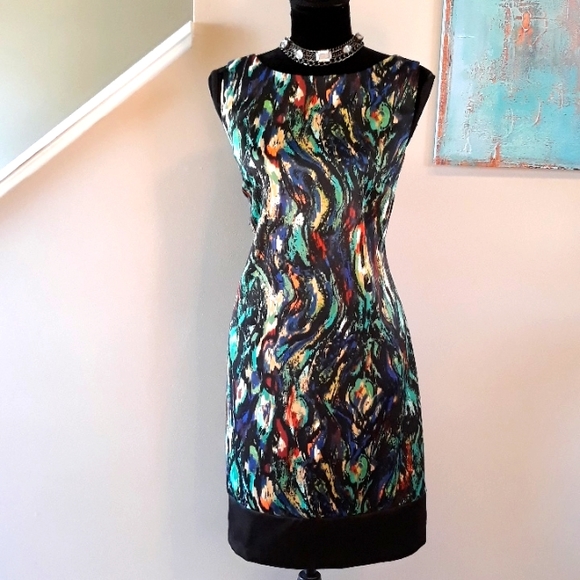 AGB | Dresses | Agb Bold Print Sleeveless Party Dress | Poshmark